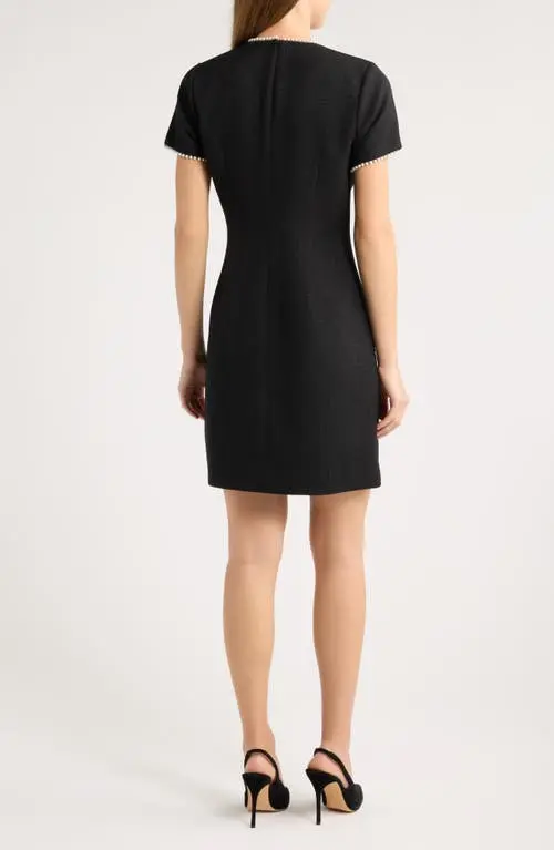 TAHARI ASL Pearl And Paillette Bouclé Sheath Dress
