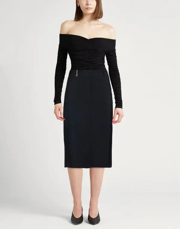 Peserico Midi Skirt Midnight Size Virgin Wool, Elastane