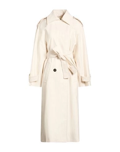 Max & Co. Overcoat & Trench Coat Ivory Size Cotton, Virgin Wool - White