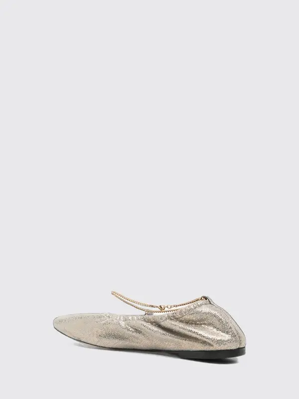 Stella McCartney Chain-detail Crackled-effect Ballet Flats