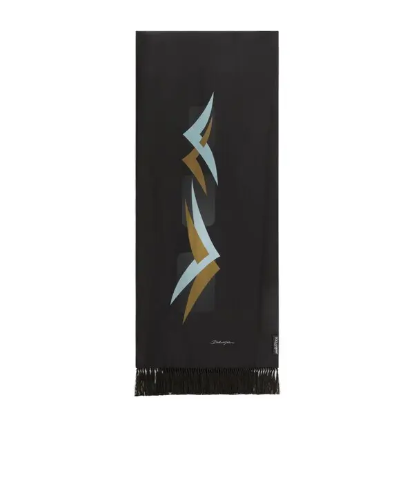 Dolce & Gabbana Fringed-hem Graphic Scarf