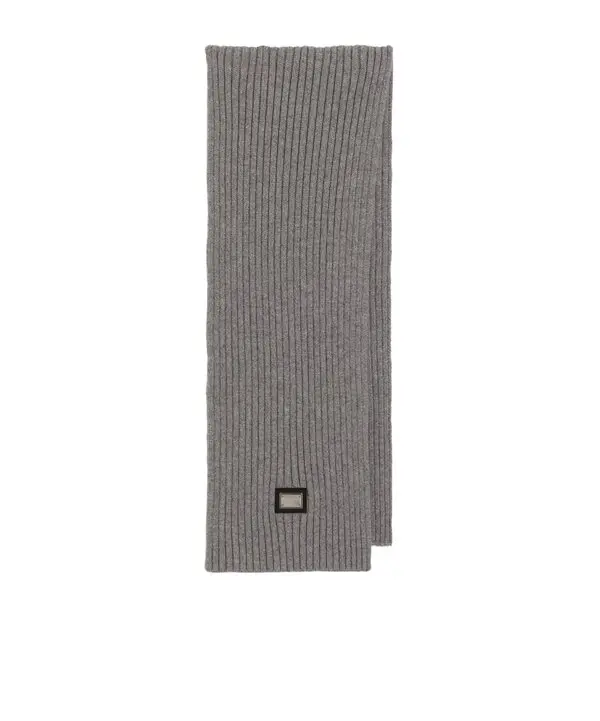 Dolce & Gabbana Logo-plaque Ribbed Scarf