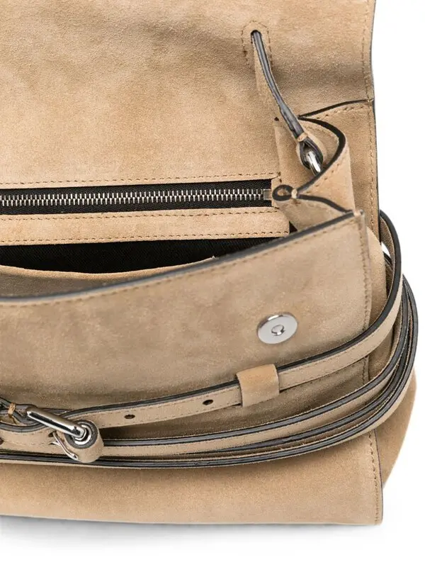 Moschino Buckle-detail Suede Tote Bag