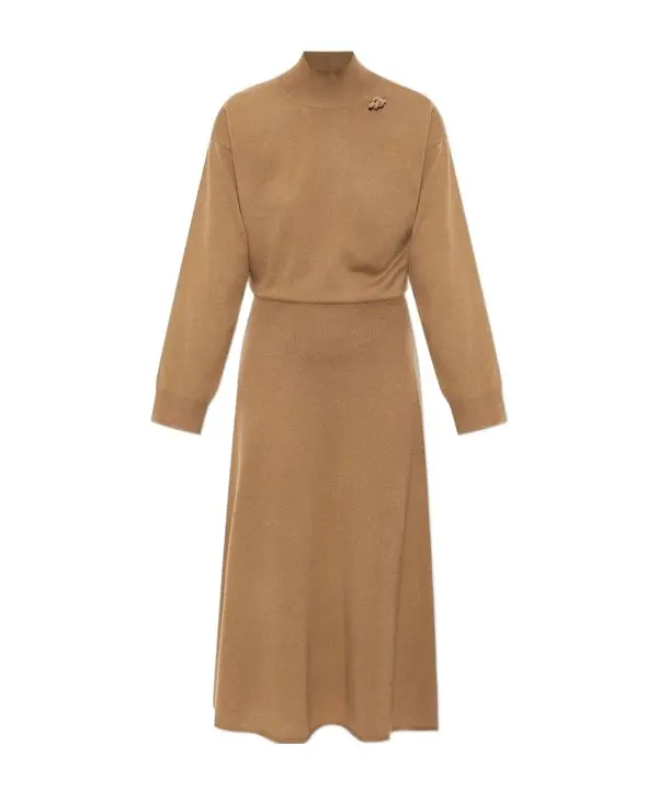 Fabiana Filippi Beaded Detail Knitted Dress - Brown