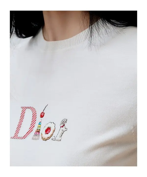Dior Short-sleeved Embroidered Sweater