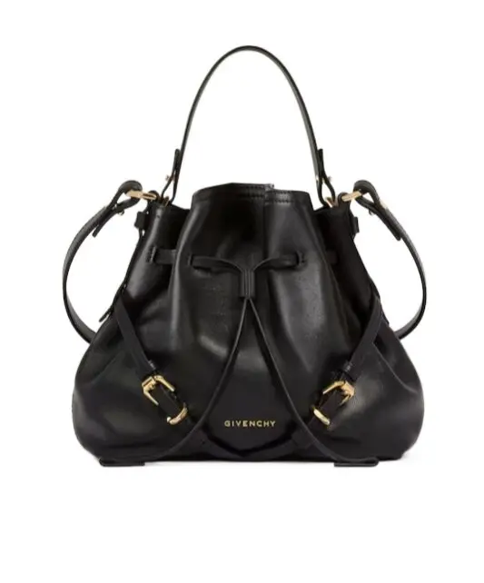 Givenchy Mini Voyou Bucket Bag In Shiny Leather - Black