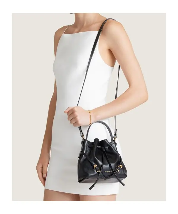 Givenchy Mini Voyou Bucket Bag In Shiny Leather