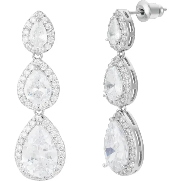 UNTAMED PETALS Dynasty Crystal Drop Earrings - Silver