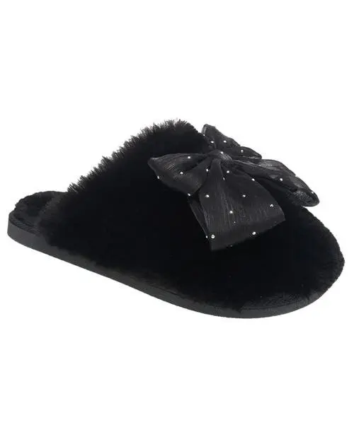 Thalia Sodi Bling Bow Slipper - Black