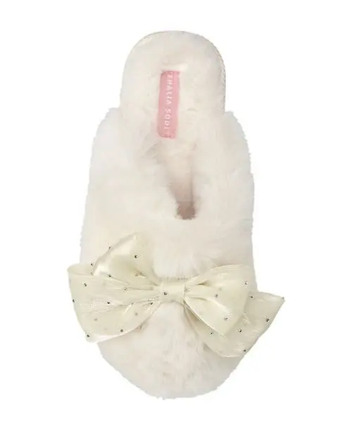 Thalia Sodi Bling Bow Slipper - Ivory