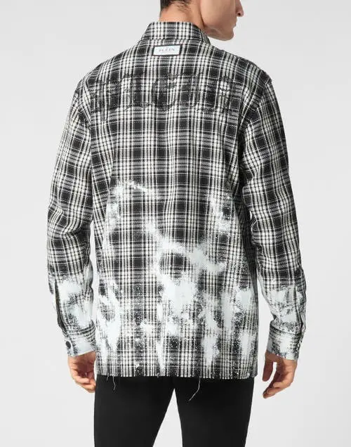 Philipp Plein Padded Vintage Checked Military Overshirt Ls Gothic Plein