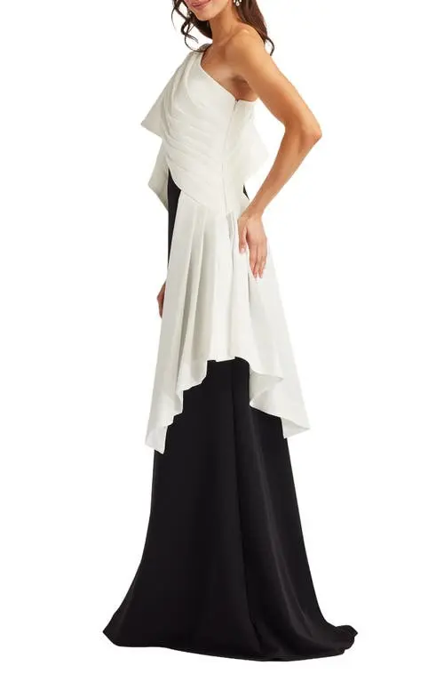 Tadashi Shoji Santa Fe Draped Flounce Gown