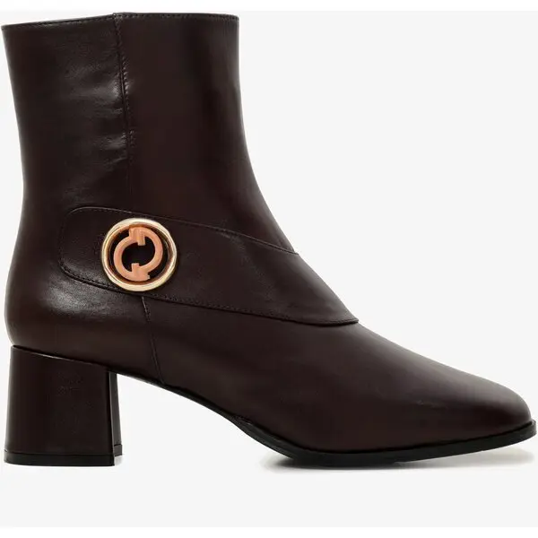 VINCI LEATHER SHOES The Windsor Leather Block Heel Boot
