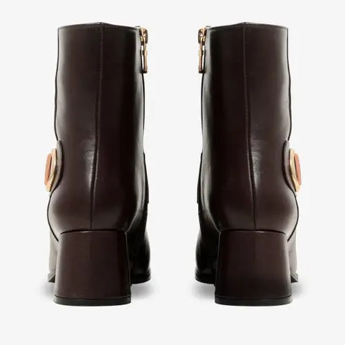 VINCI LEATHER SHOES The Windsor Leather Block Heel Boot