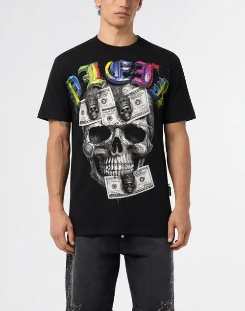 Philipp Plein Round Neck T-shirt Front Skull Dollar