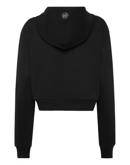 Philipp Plein Hoodie Sweatshirt Crop Strass