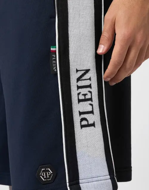 Philipp Plein Fleece Shorts Logo Stripe