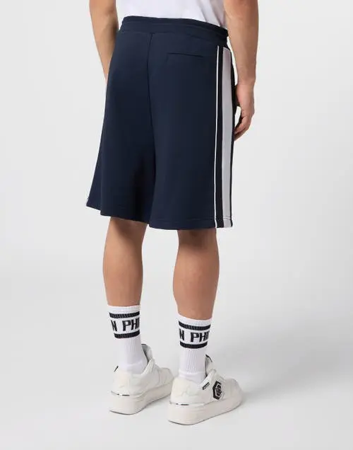 Philipp Plein Fleece Shorts Logo Stripe