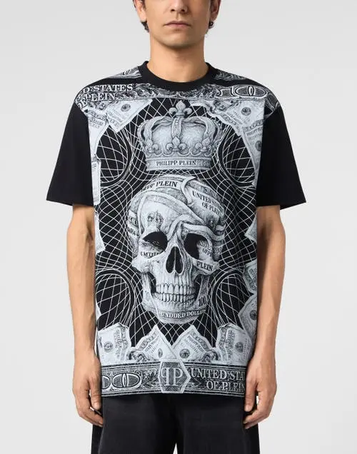 Philipp Plein Round Neck T-shirt Dollar Skull