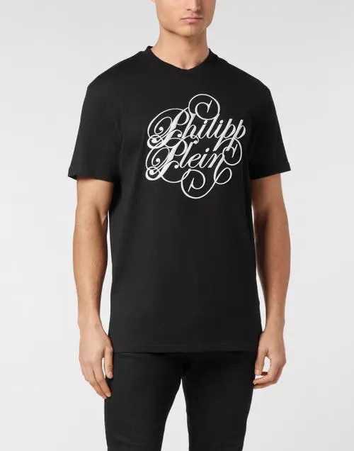 Philipp Plein T-shirt Round Neck Ss Plein Coursive