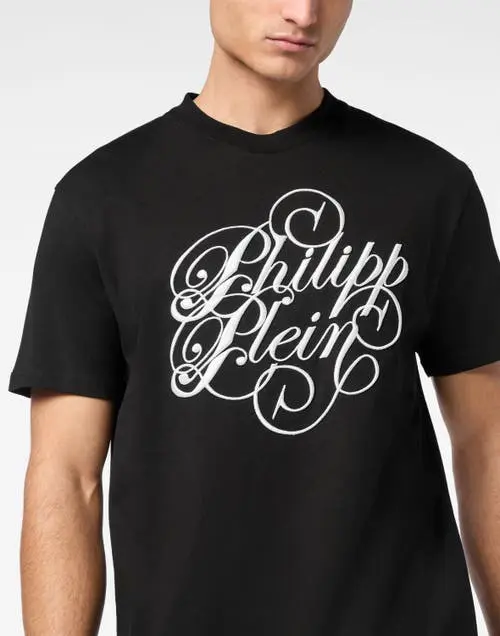 Philipp Plein T-shirt Round Neck Ss Plein Coursive