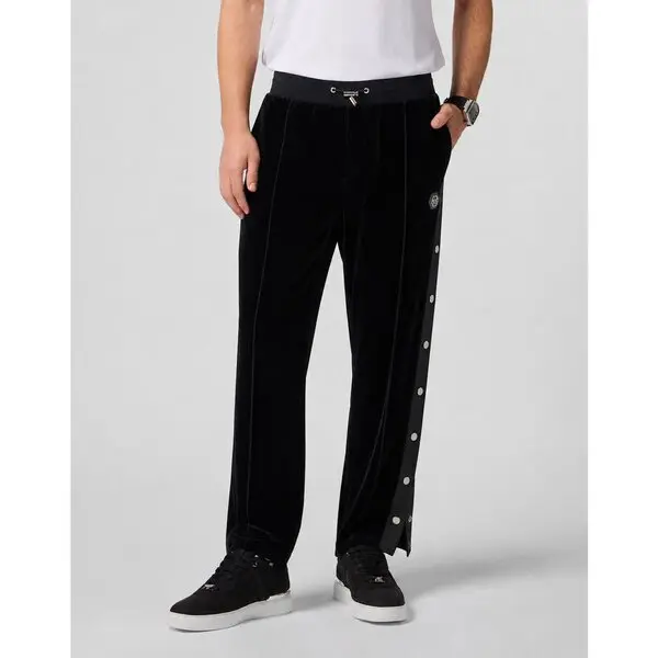 Philipp Plein Chenille Tracksuit Pants Buttons - Black