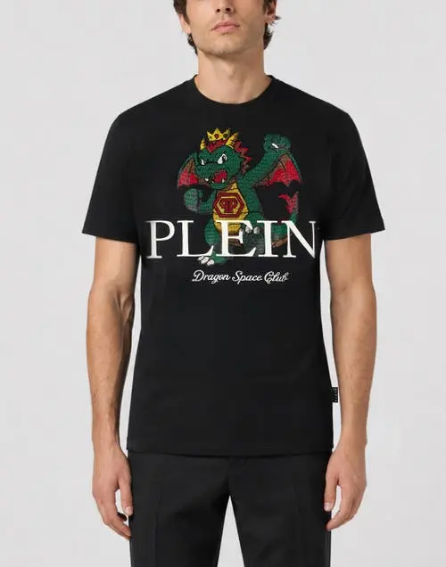Philipp Plein Round Neck T-shirt Plein Dragon Stones