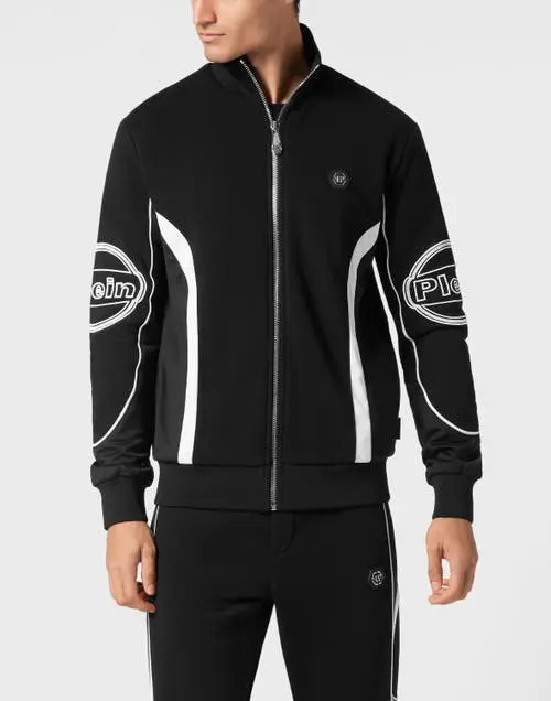 Philipp Plein Jersey Jogging Jacket Ls Racing Club - Black