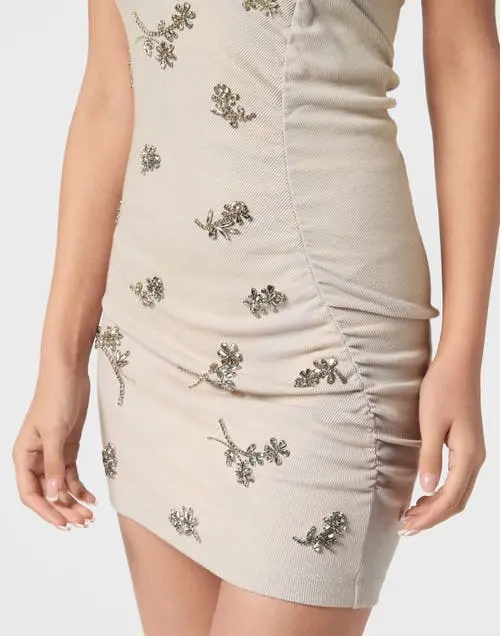 Philipp Plein Jersey Rib Mini Dress Flowers