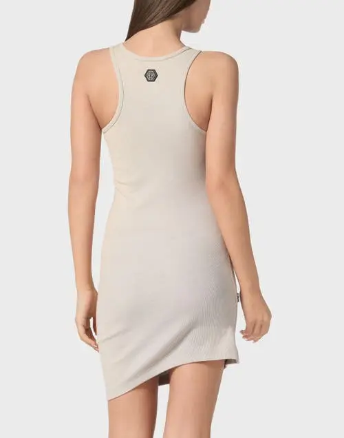 Philipp Plein Jersey Rib Mini Dress Flowers