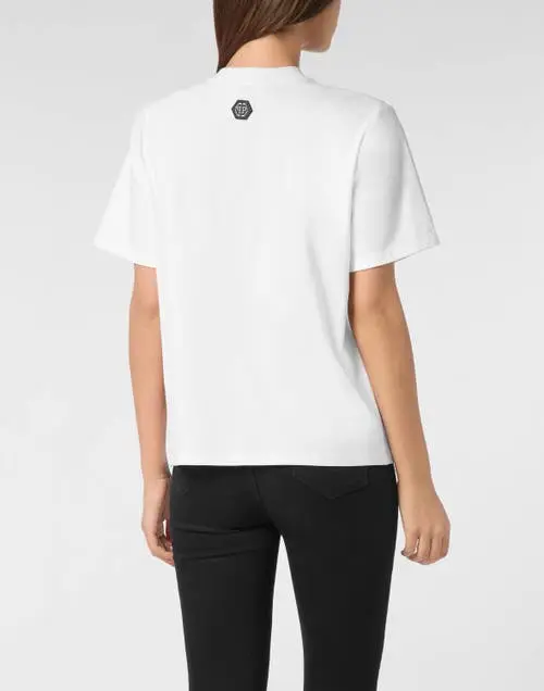 Philipp Plein T-shirt Fit Crystal Strass - White