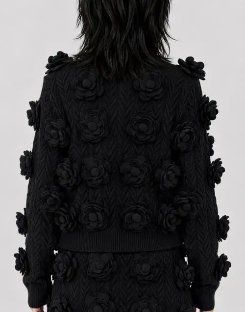Philipp Plein Knitted Cardigan Roses