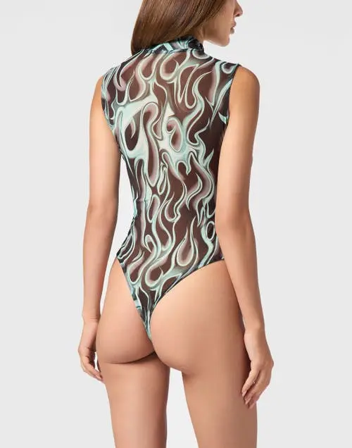 Philipp Plein Tulle Body Sleeveless Flame