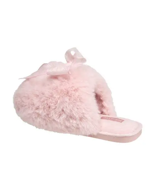 Thalia Sodi Snowbow Puff Ball With Bow Slipper