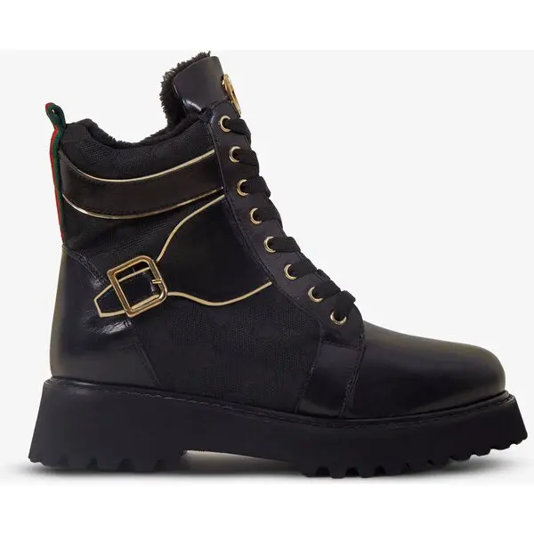 VINCI LEATHER SHOES The Boston Leather Lace-up Ankle Boot With A Side Zipper