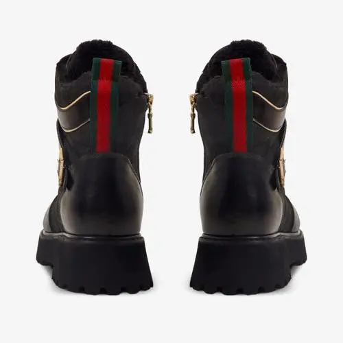 VINCI LEATHER SHOES The Boston Leather Lace-up Ankle Boot With A Side Zipper