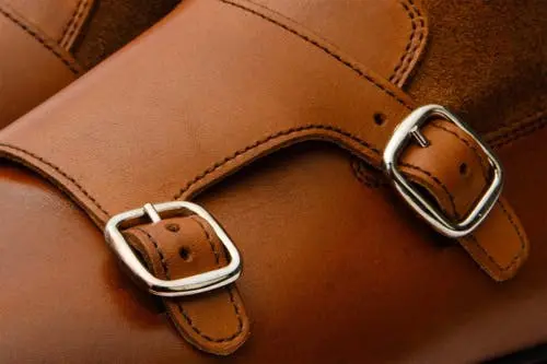 VINCI LEATHER SHOES Preston Leather & Suede Double Monk Strap Ankle Boot