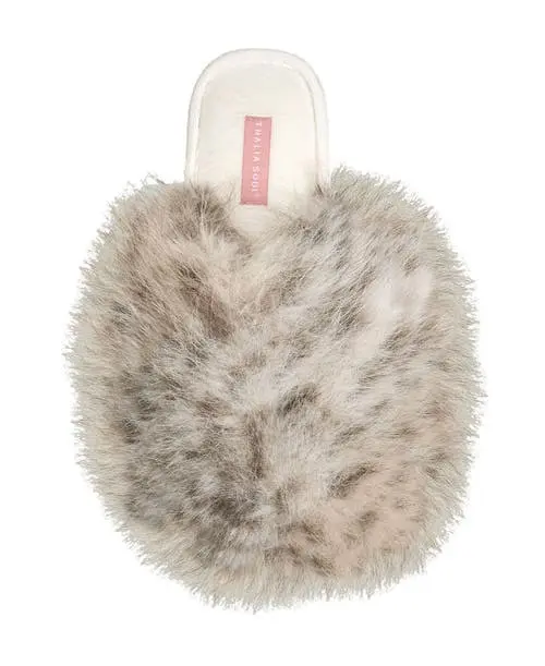 Thalia Sodi Animal Leopard Puff Ball Slipper