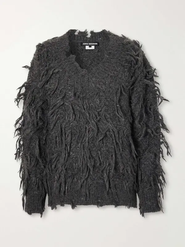 Junya Watanabe Distressed Wool-blend Sweater