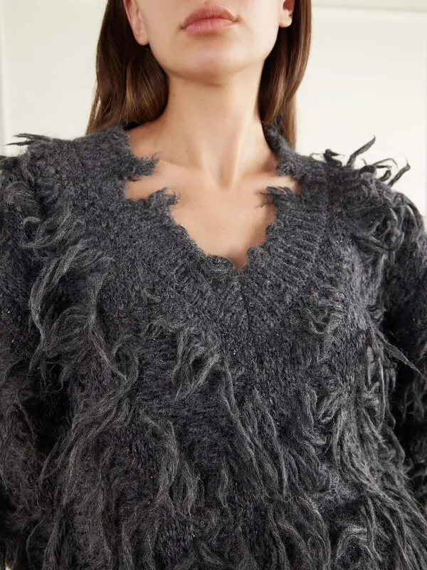 Junya Watanabe Distressed Wool-blend Sweater