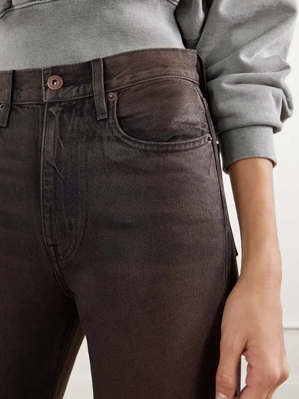 SLVRLAKE London Waxed High-rise Straight-leg Jeans