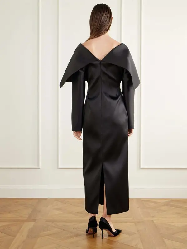 Calvin Klein Jacinthe Sculptural Satin Midi Dress