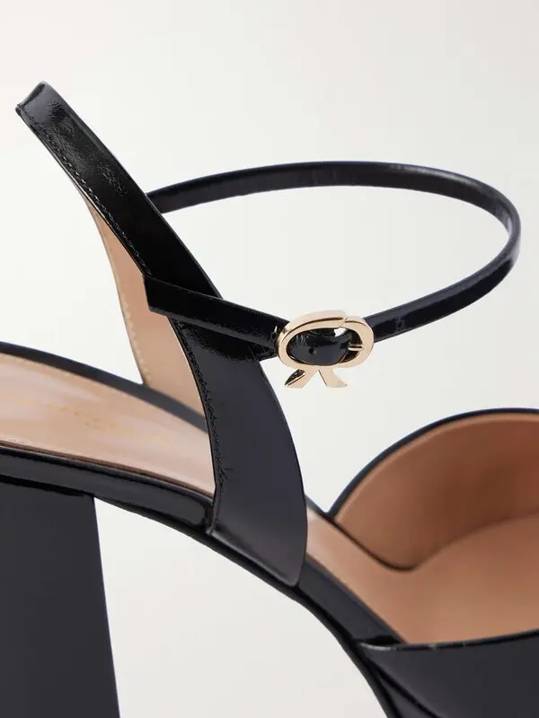 GIANVITO ROSSI 85 Patent Leather Platform Pumps