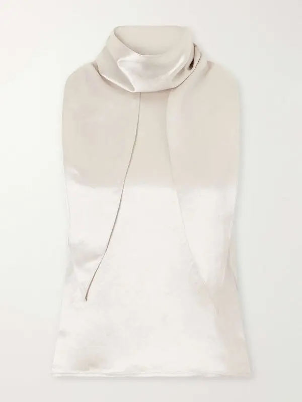 Maria Mcmanus Scarf-detailed Satin Top - Ivory
