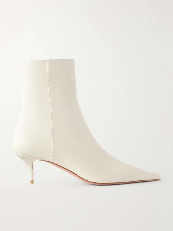 Amina Muaddi Barbara Bootie 55 Leather Ankle Boots