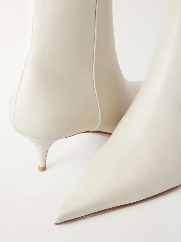 Amina Muaddi Barbara Bootie 55 Leather Ankle Boots