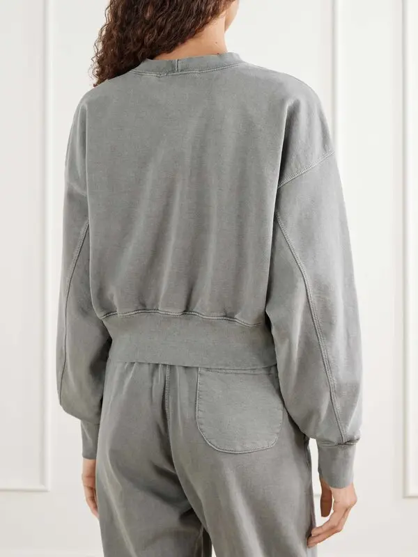 SLVRLAKE Cropped Cotton-jersey Sweatshirt - Gray