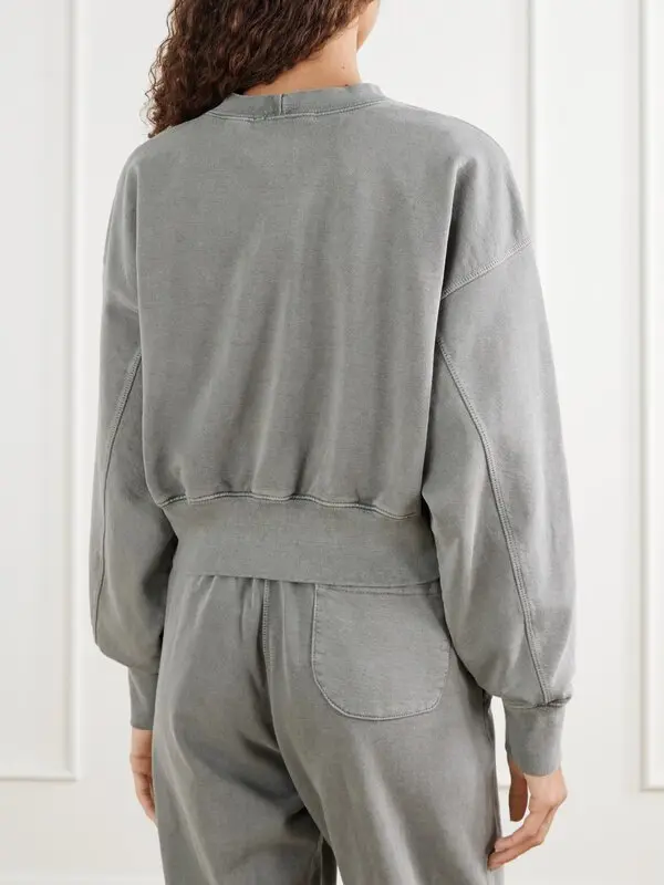 SLVRLAKE Cropped Cotton-jersey Sweatshirt - Gray