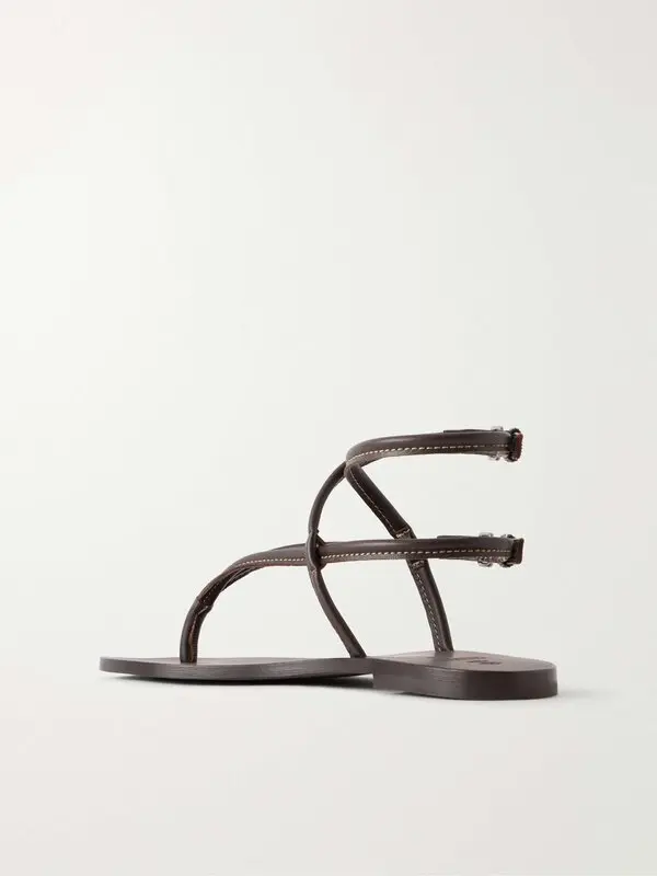 Brunello Cucinelli Leather Thong Sandals