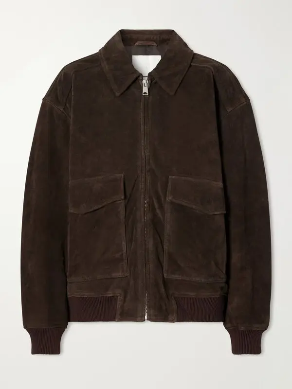 Citizens Of Humanity Vivienne Rib-trimmed Suede Jacket - Brown
